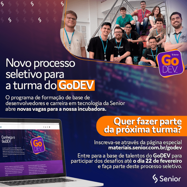 Senior Sistemas abre processo seletivo para nova turma do Programa GoDev